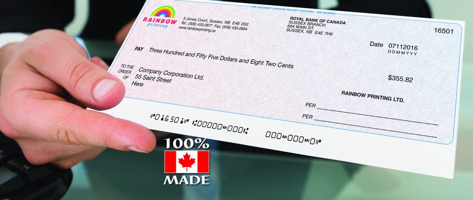 Laser Cheques - Rainbow Printing