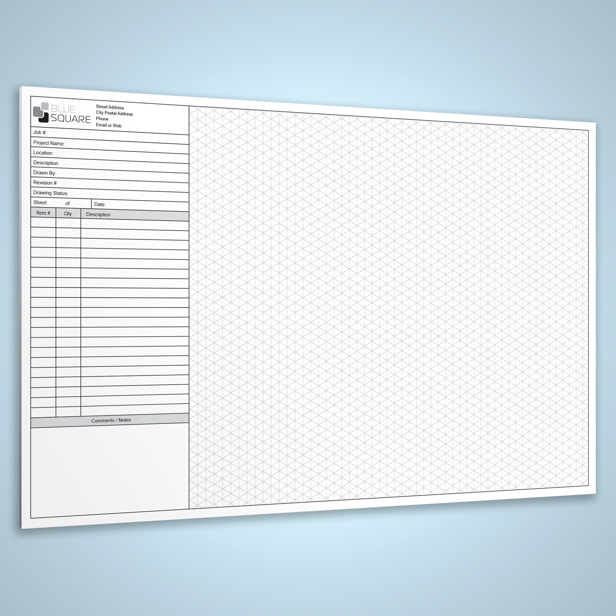 Isometrics Pad 17 x 11 - 4 Square Inch - Rainbow Printing