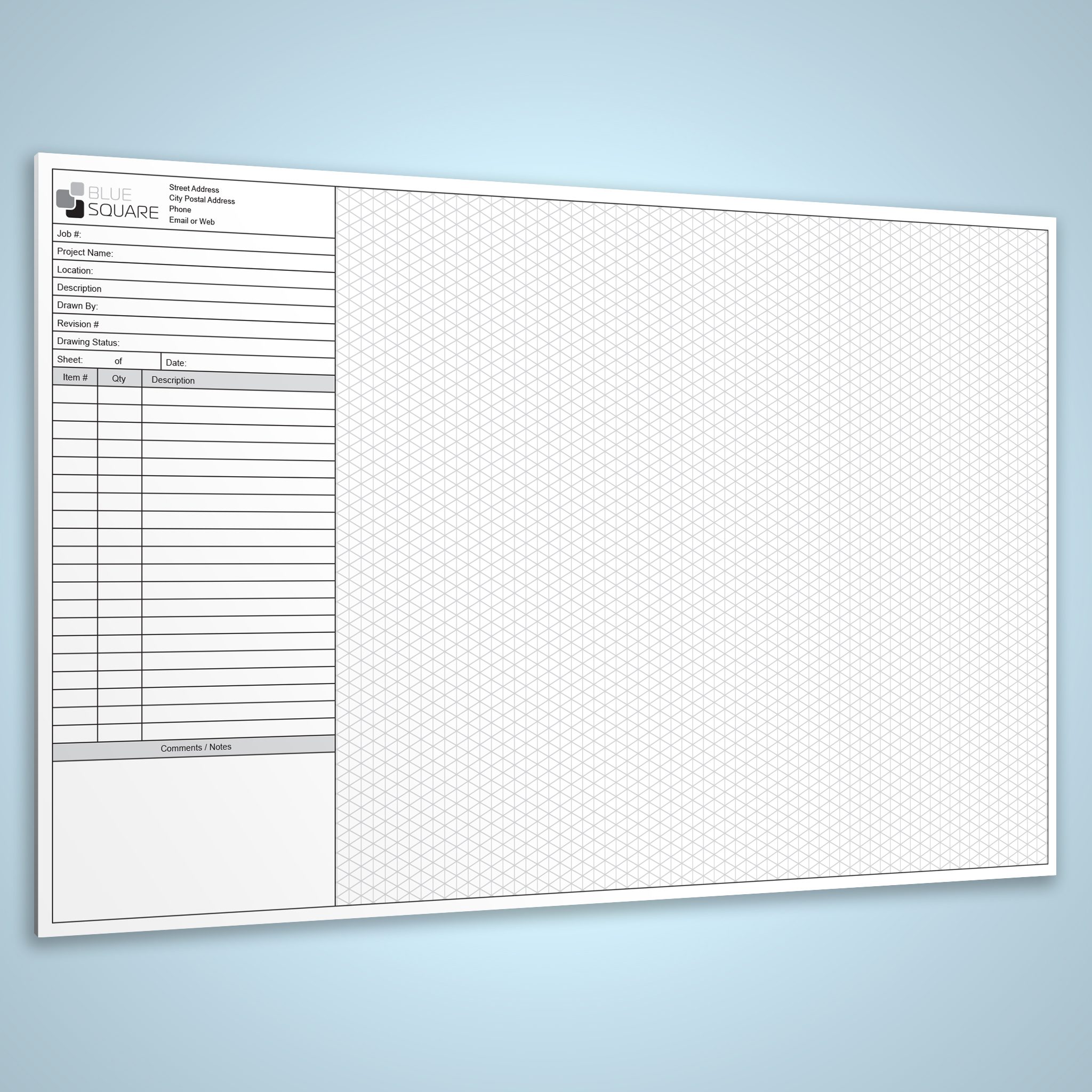 Isometrics Pad 17 x 11 - 5 Square Inch - Rainbow Printing