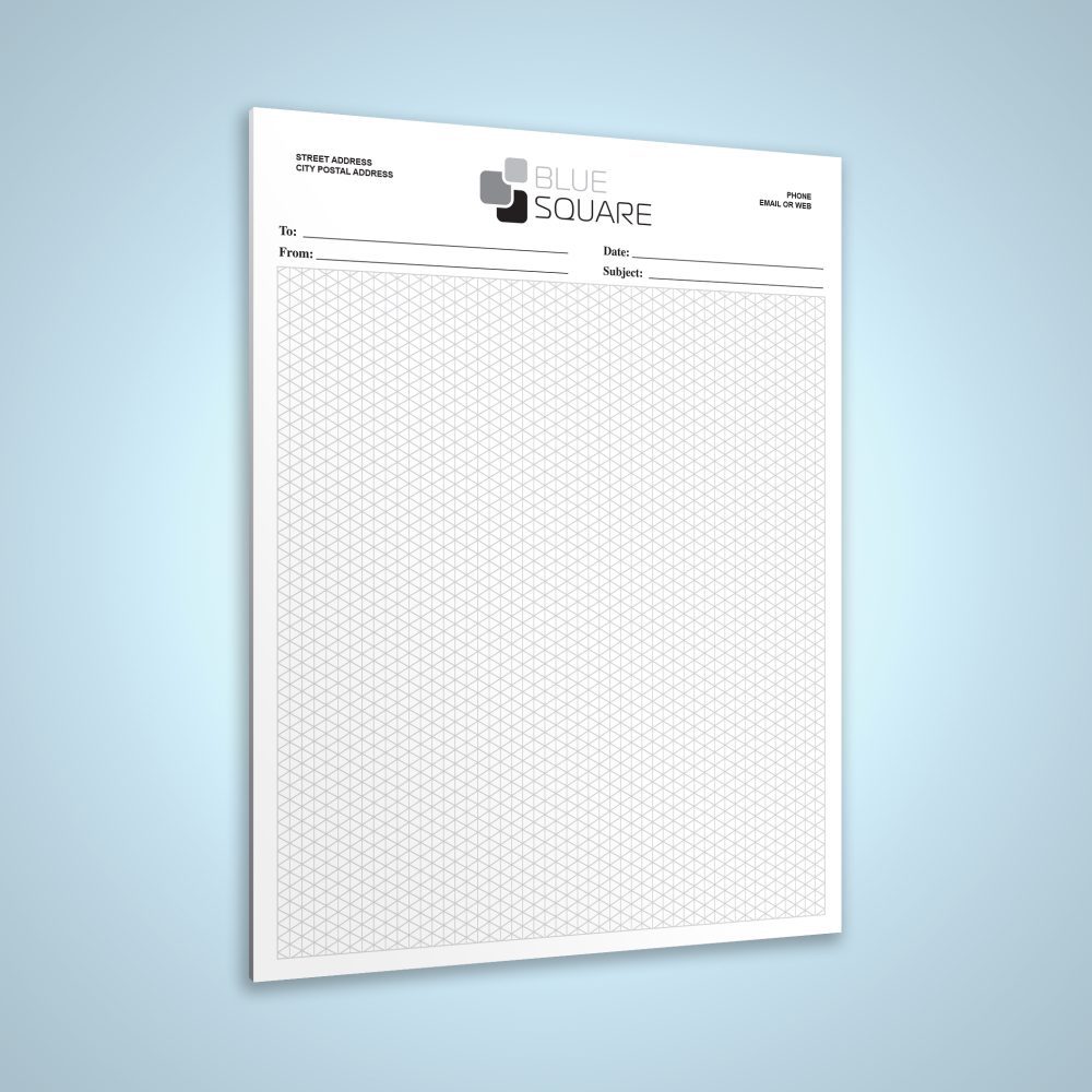 Isometrics Pad 8.5 x 11 - 6 Square Inch - Rainbow Printing